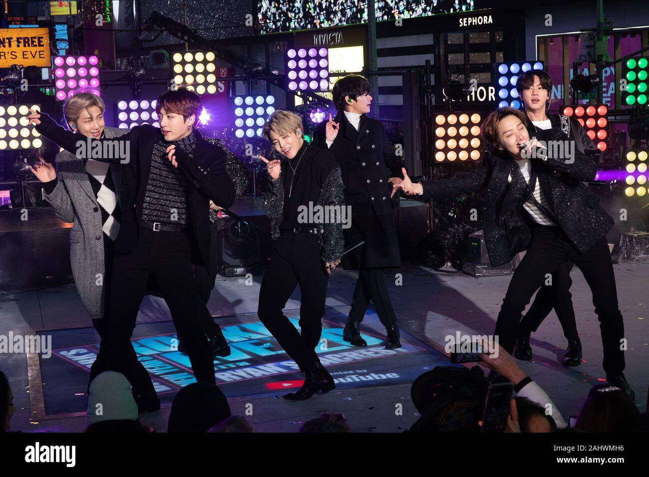 New York, NY, USA. 31st Dec, 2019. BTS in attendance for Times Square ...