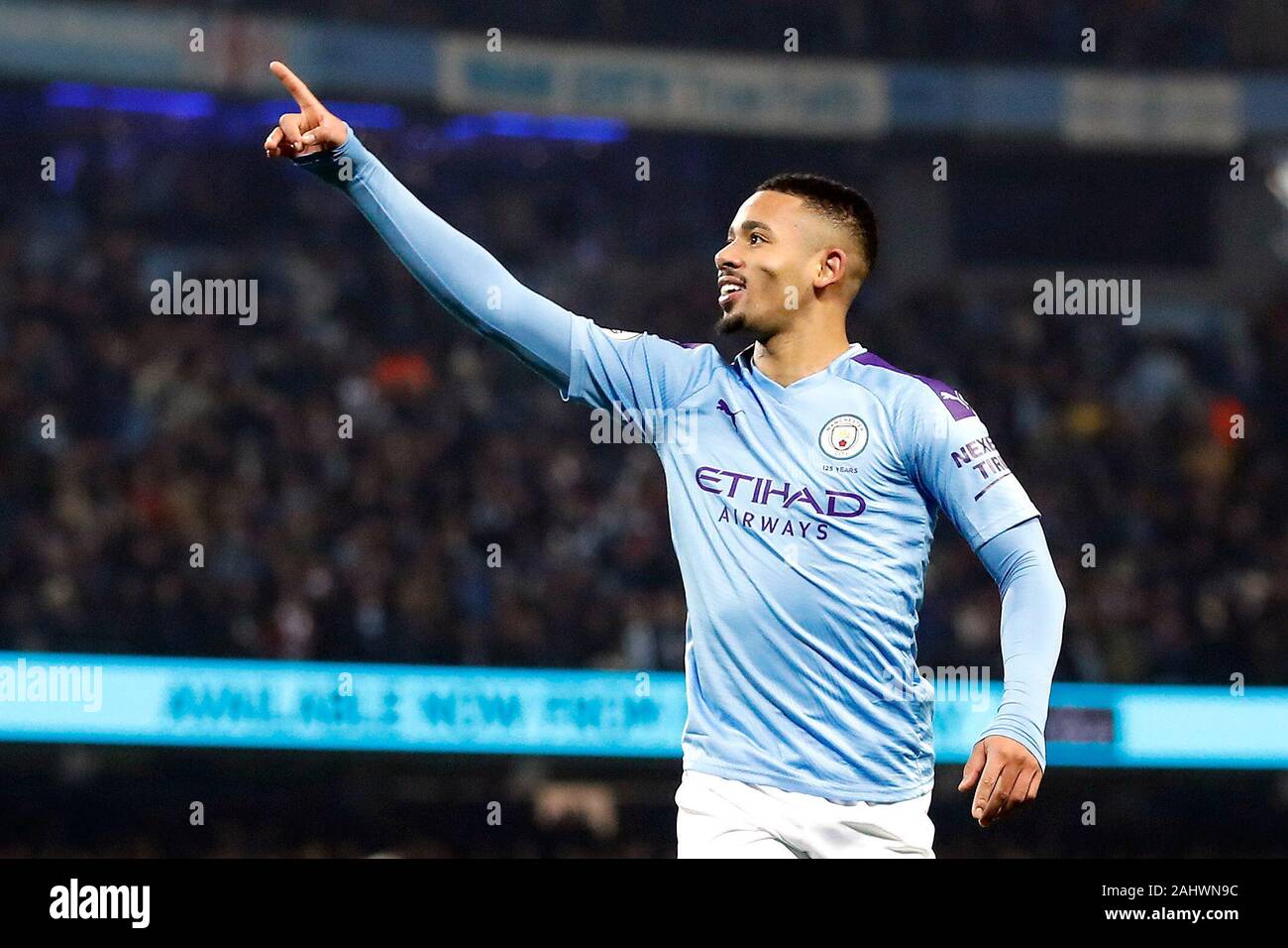 Manchester City's Gabriel Jesus celebrates scoring his sides first goal ...