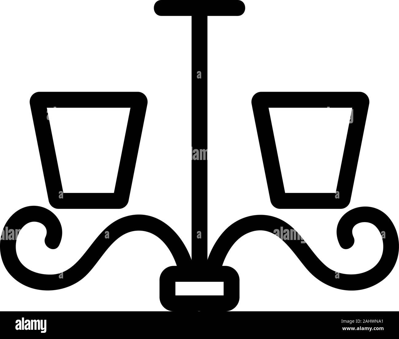 Chandelier icon vector. Isolated contour symbol illustration Stock ...