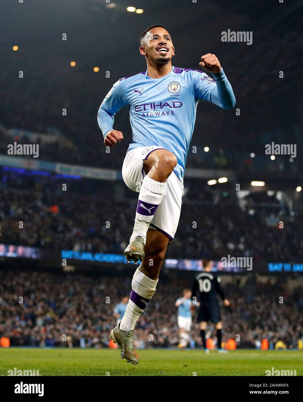 Manchester City's Gabriel Jesus celebrates scoring his sides second ...
