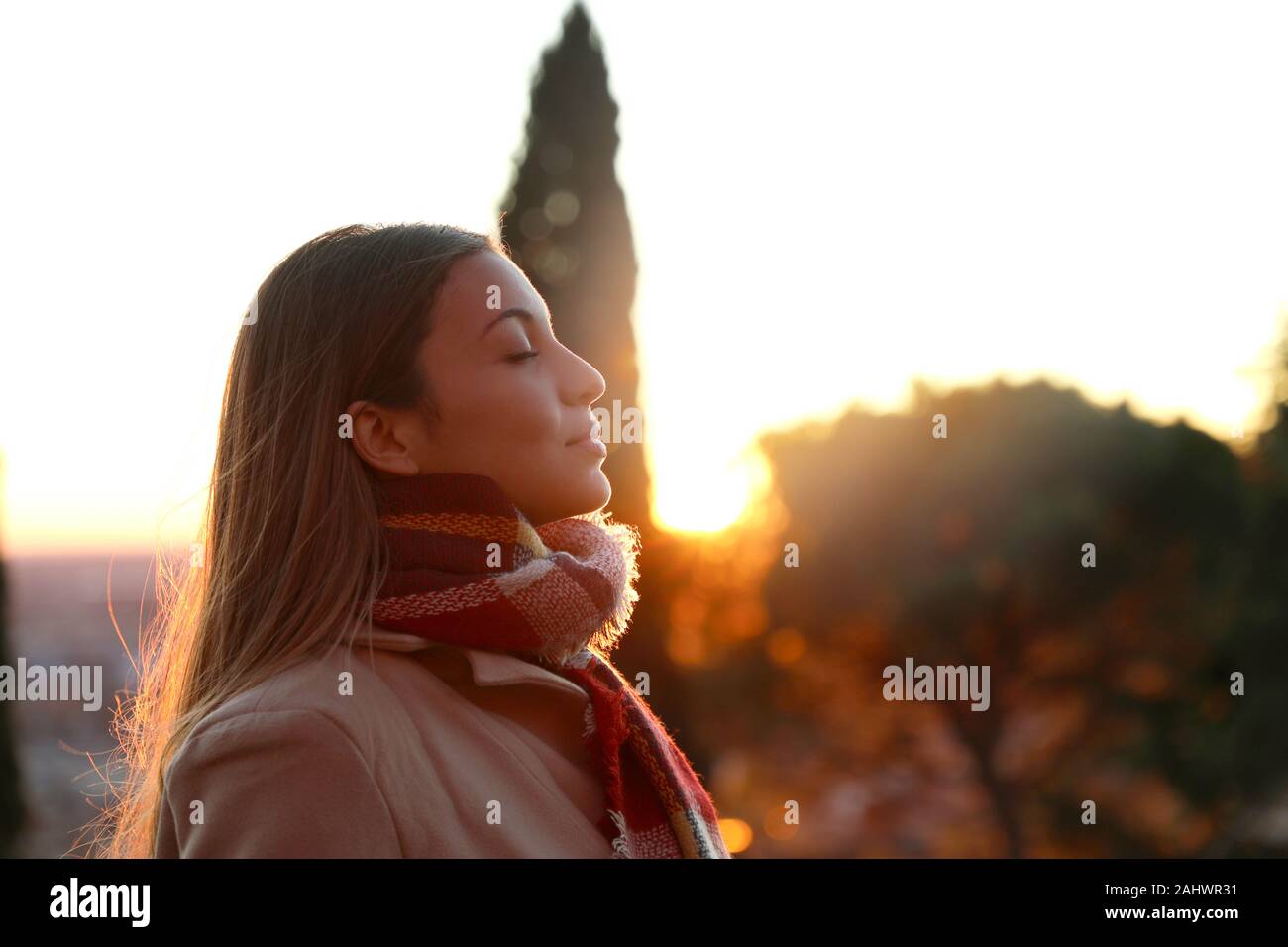Girl Breathing Fresh Air High Resolution Stock Photography and Images ...