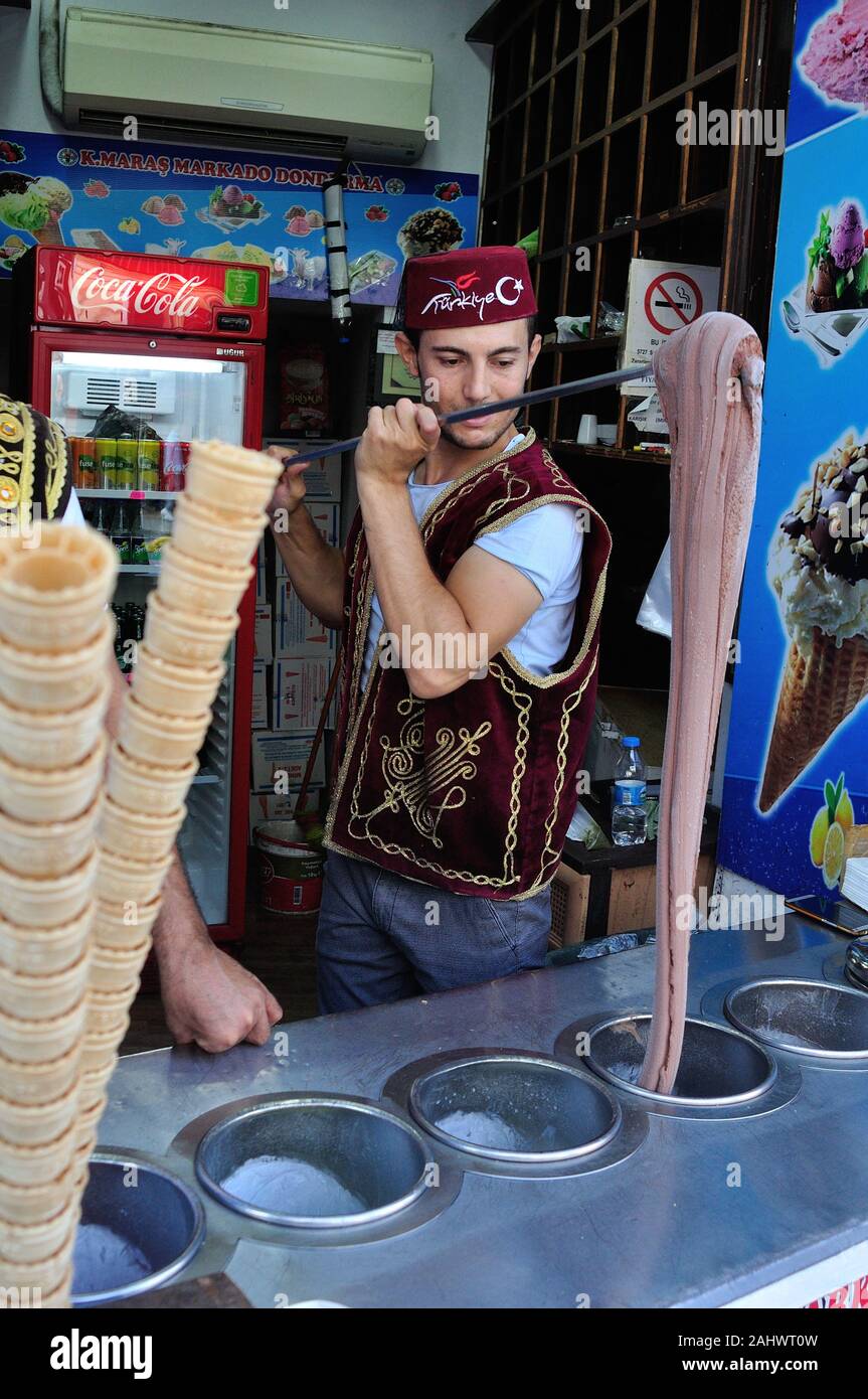 Turkish ice cream stall hi-res stock photography and images - Alamy