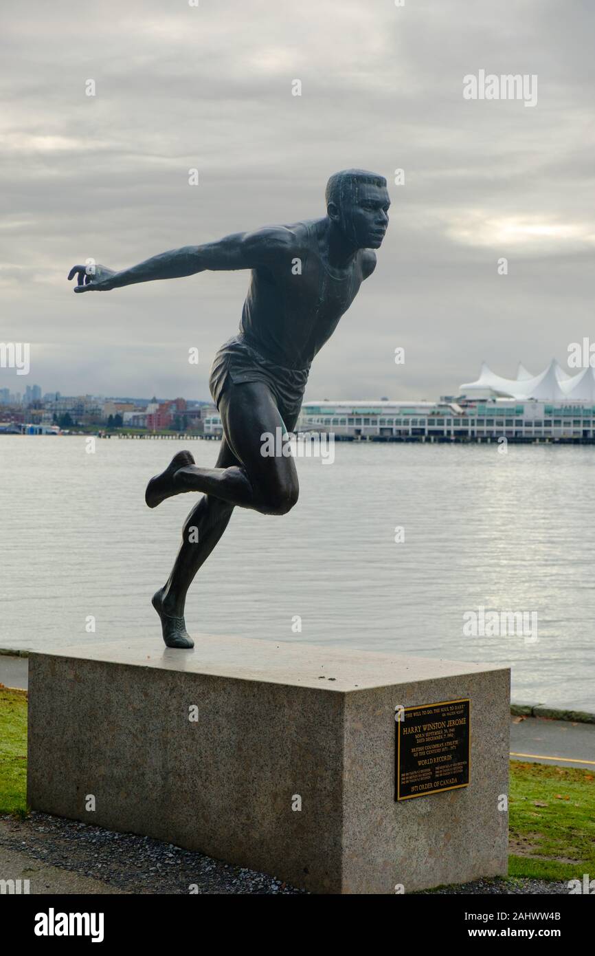 Statue of Olympic track and field runner Harry Winston Jerome (1940 ...