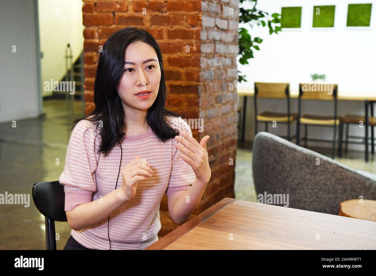 New York, USA. 11th Dec, 2019. Founder of offerbang.io Lindsay Zou ...