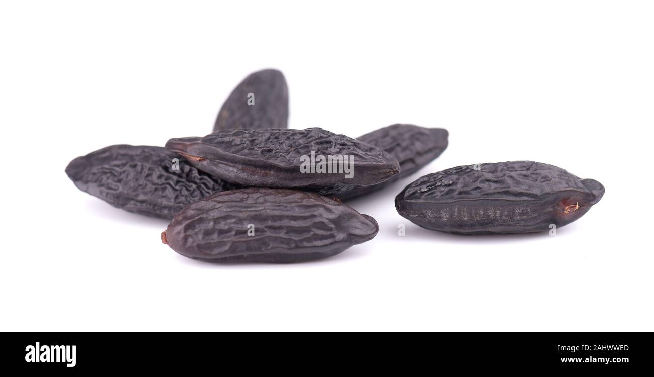 Tonka beans isolated on white background. Bean of Dipteryx odorata ...