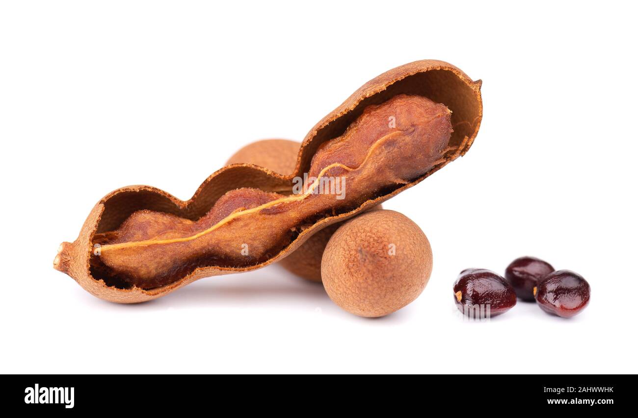 Sweet tamarind isolated on white background. Fresh tamarind fruit and ...