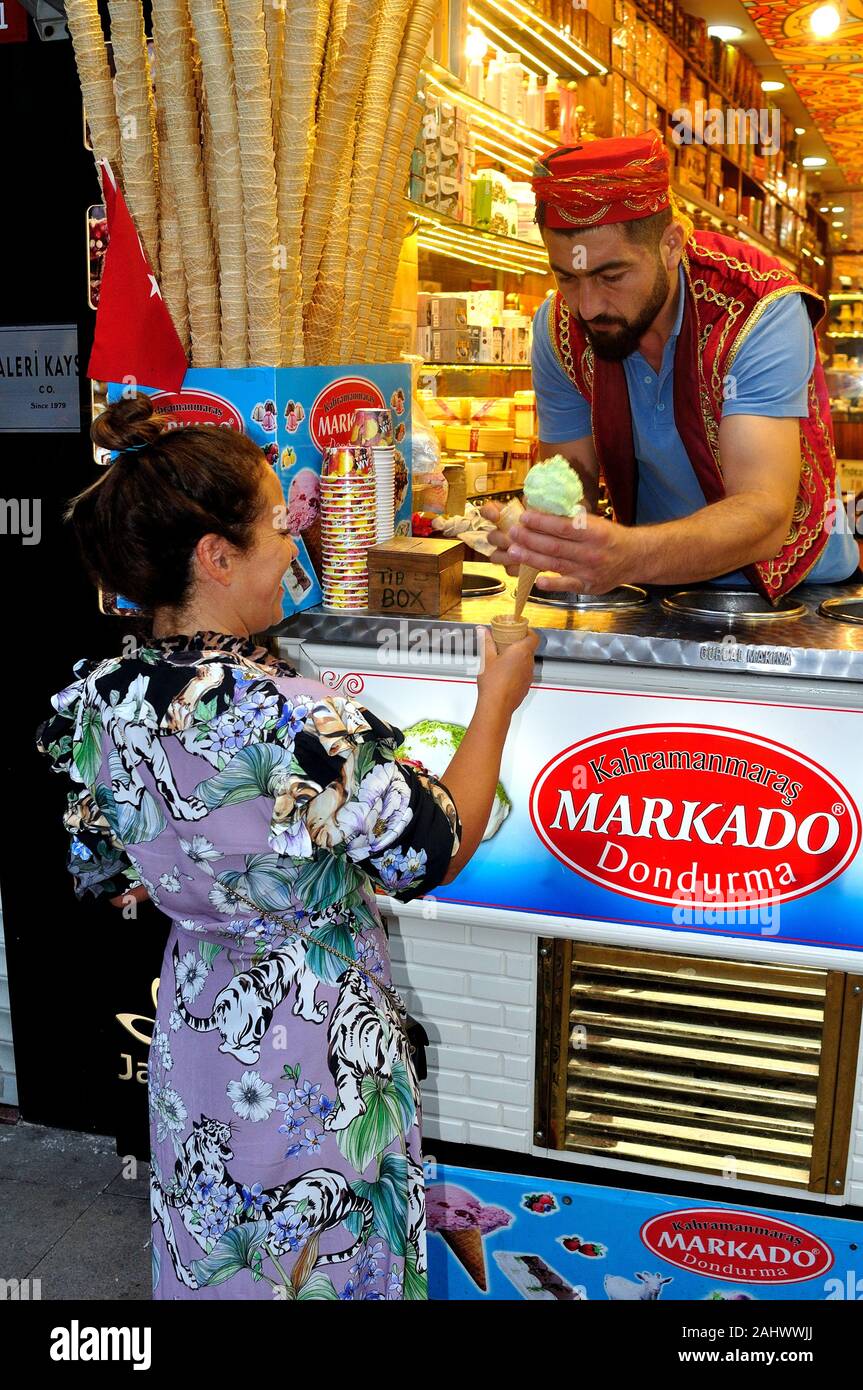 Turkish ice cream stall hi-res stock photography and images - Alamy