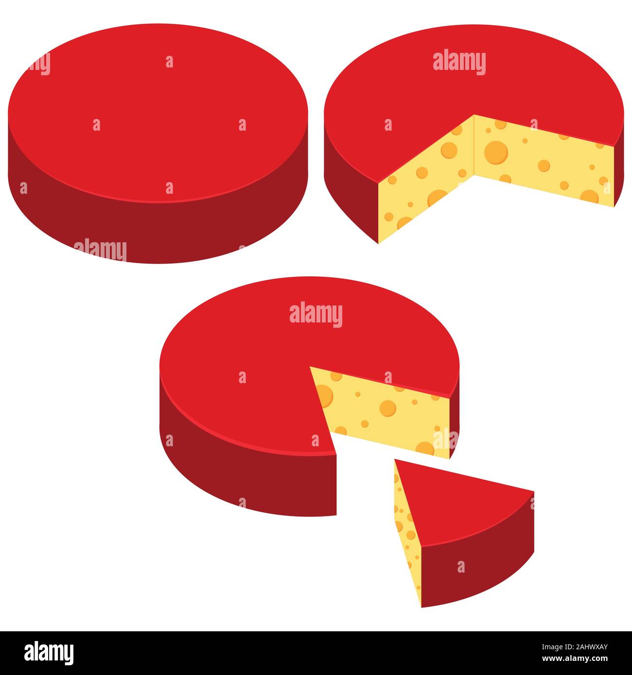 Cheese red head vector set isolated on white background Stock Vector ...