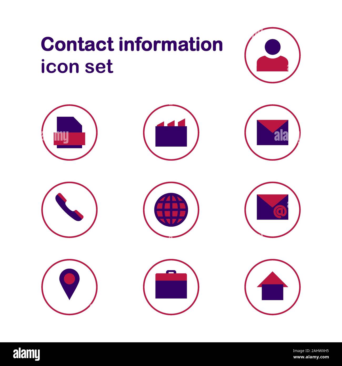 Phone house email icon vector hi-res stock photography and images - Alamy