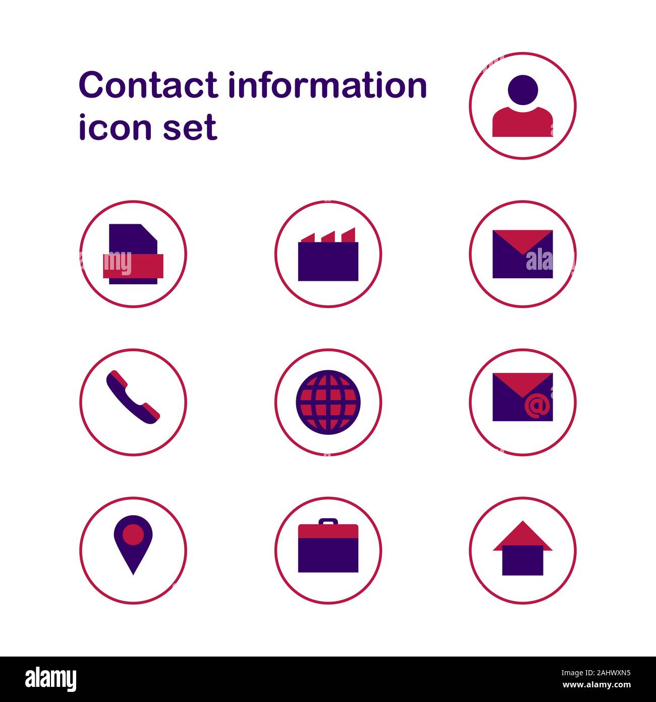 A set of Contact information Icons. Buttons vector icon set ...