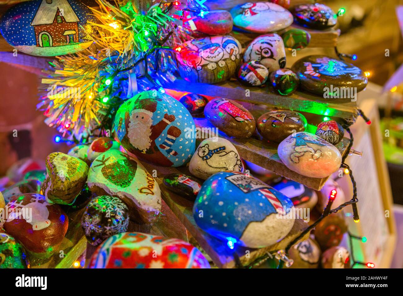 Hand Painted Christmas Pebbles High Resolution Stock Photography and ...