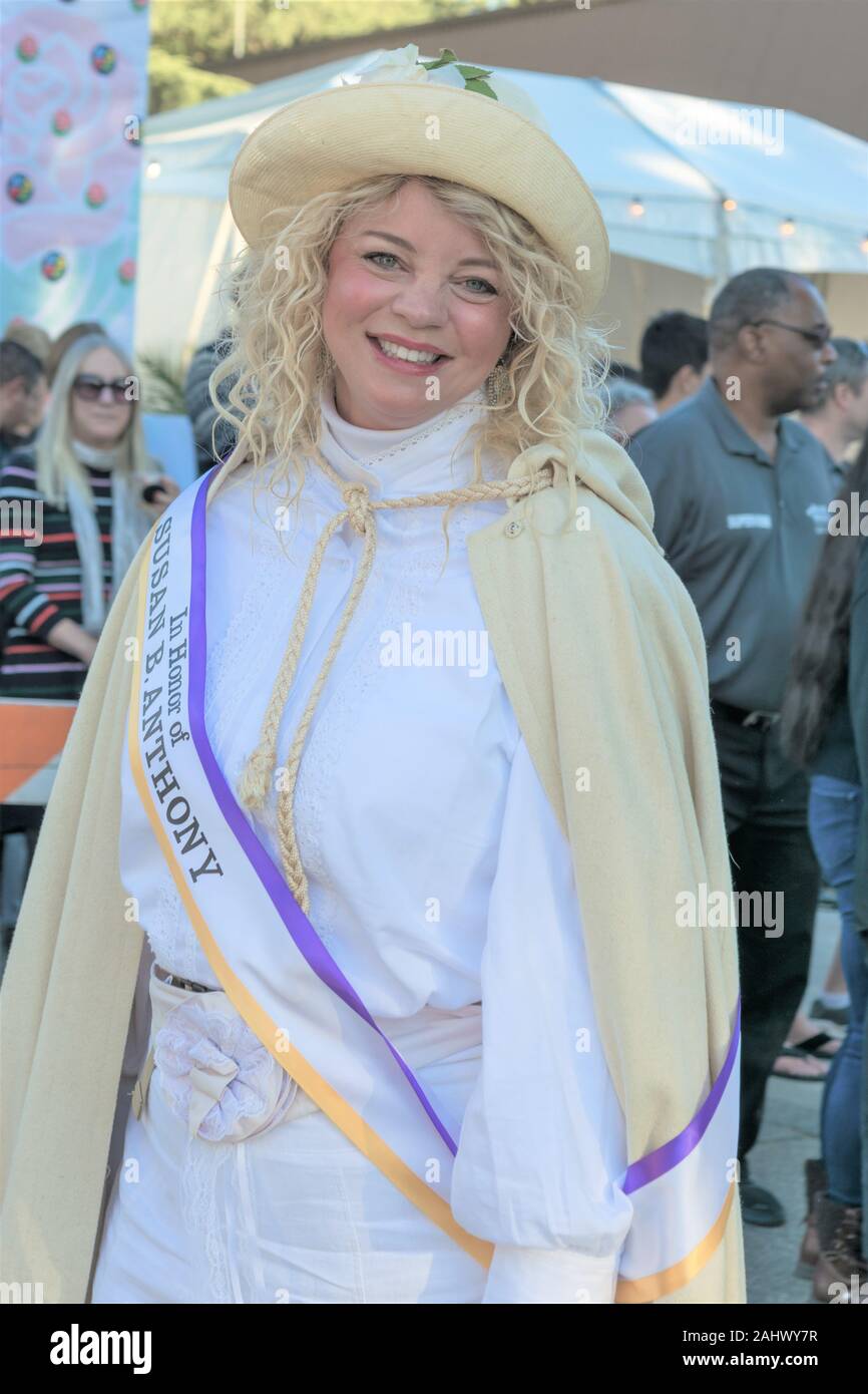 Marci Magnatta, descendant of Susan B. Anthony, readies for Rose Parade ...