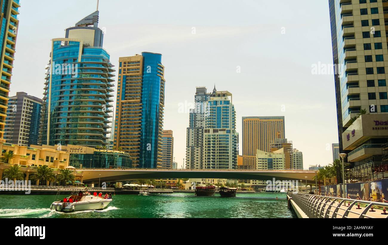 Amazing skyline oin Dubai marine Stock Photo - Alamy