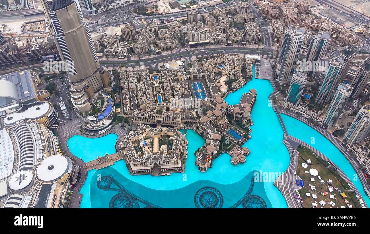 Amazing View Of Dubai And The Fountain From Burj Khalifa in Dubai ...