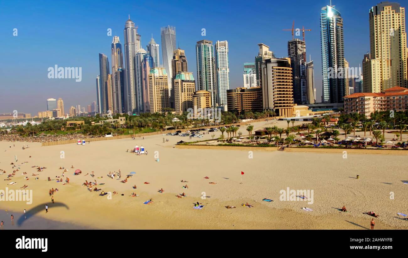 Beach and City Scrapers in Dubai, UAE Stock Photo - Alamy