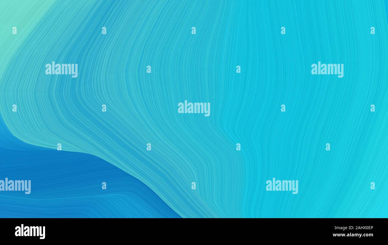 simple colorful contemporary waves design with dark turquoise, medium ...