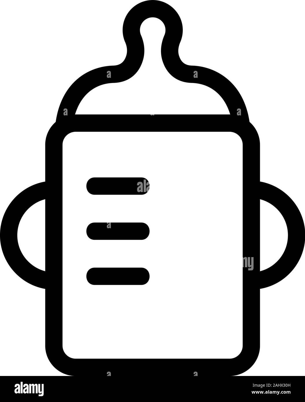 Baby bottle icon vector. Isolated contour symbol illustration Stock ...