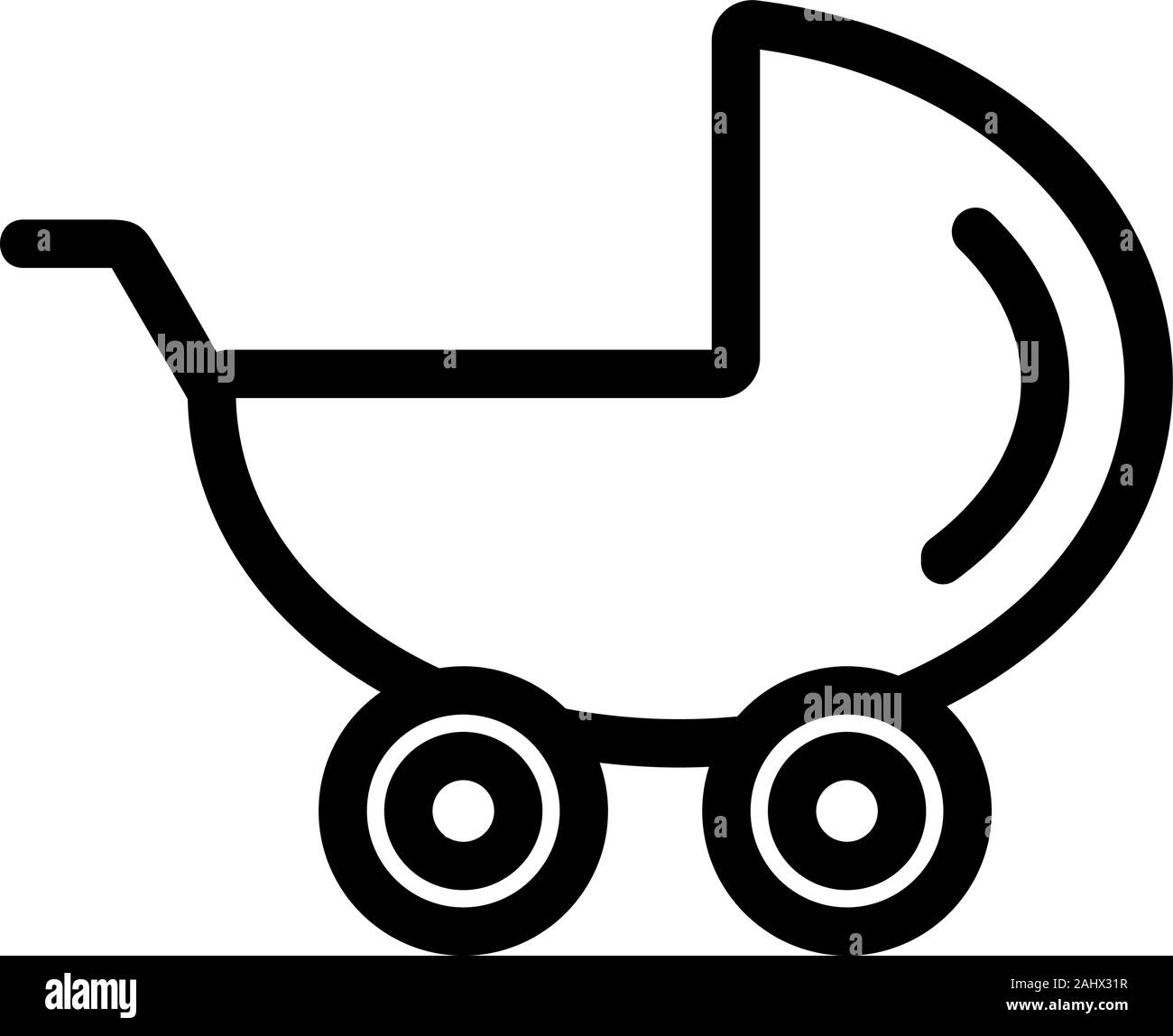 Baby stroller icon vector. Isolated contour symbol illustration Stock ...