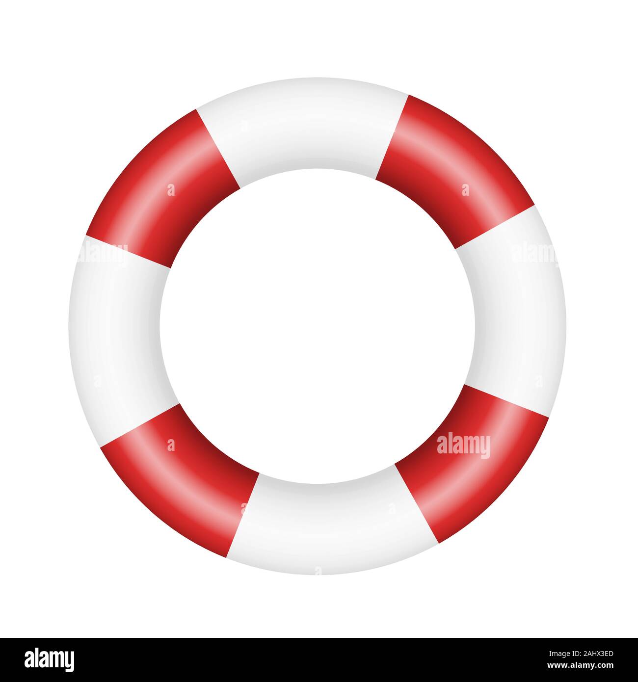 Realistic illustration of lifebuoy. Red and white circle isolated on ...
