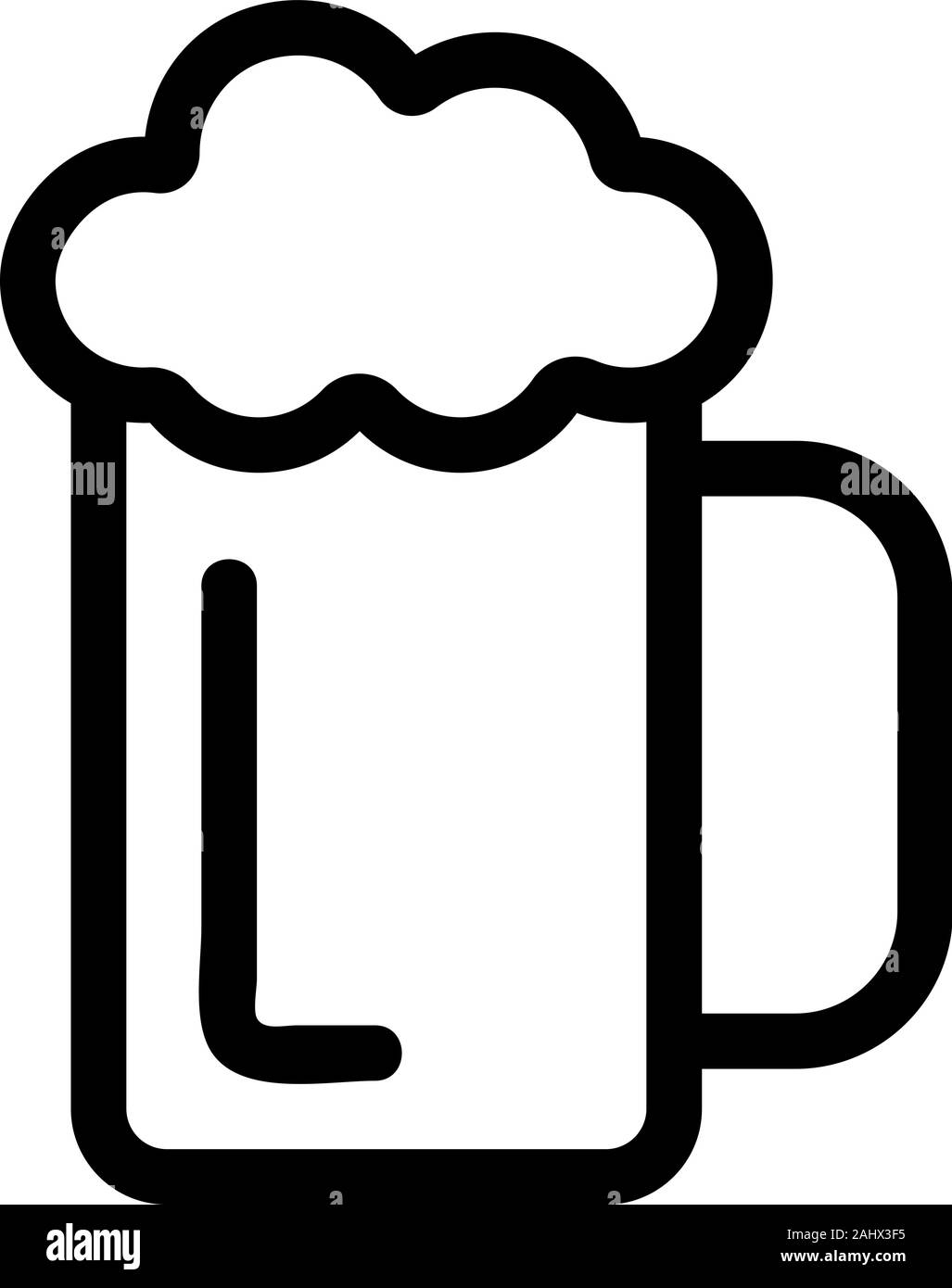 glass with beer icon vector. Isolated contour symbol illustration Stock ...