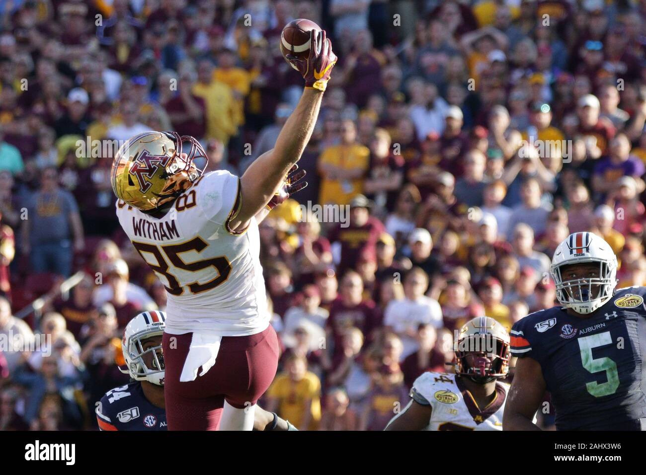 Tampa, Florida, USA. 1st Jan, 2020. Minnesota Golden Gophers tight end ...