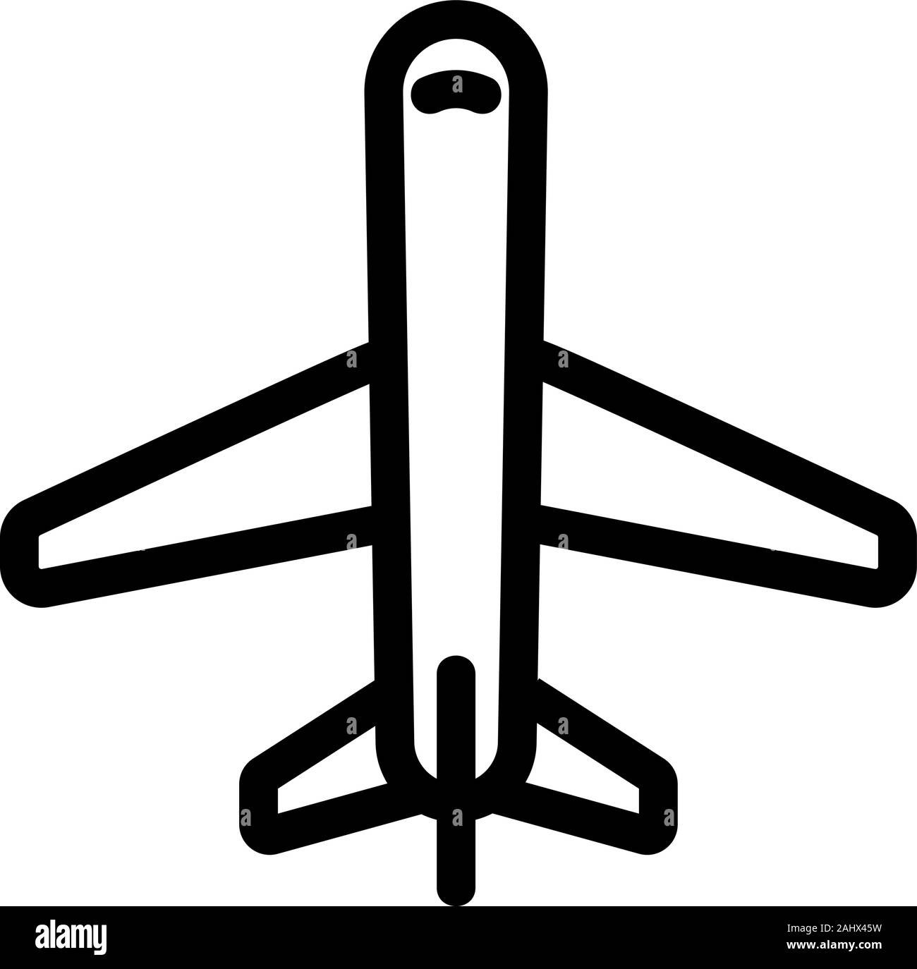 Passenger plane icon vector. Isolated contour symbol illustration Stock ...