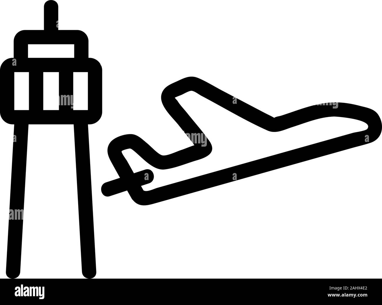 Plane and air radar icon vector. Isolated contour symbol illustration ...