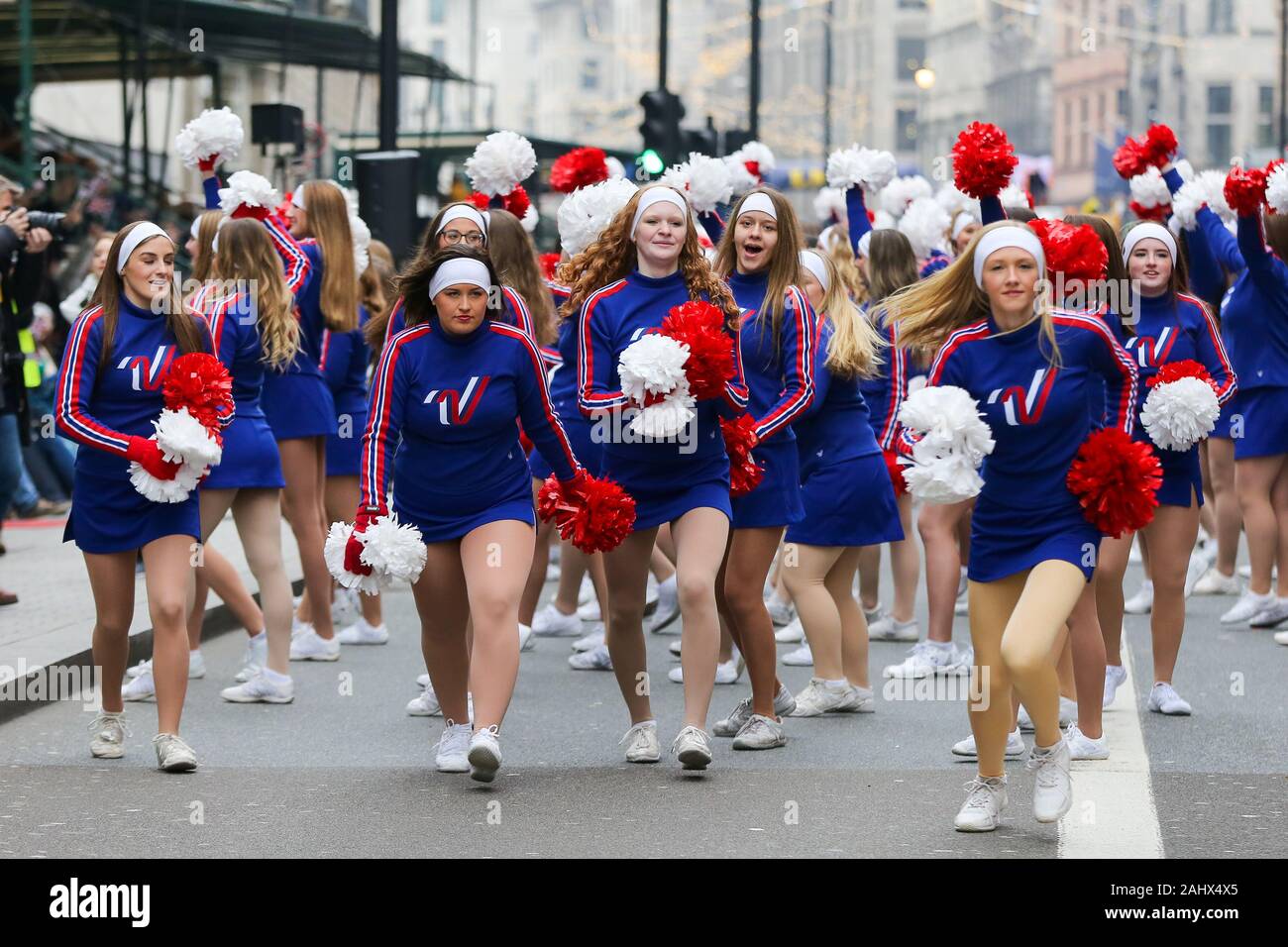 Varsity cheerleaders from the United States take part during the annual ...