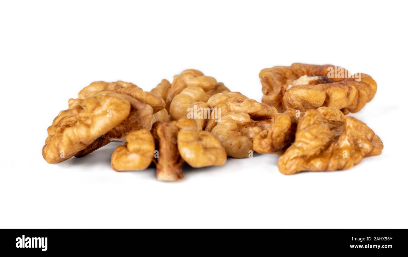 Walnut kernel isolated on white background. Food Stock Photo - Alamy
