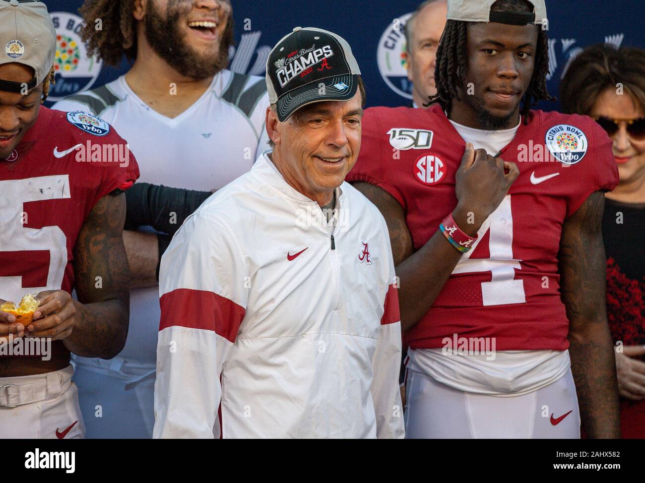 Nick saban with trophy hi-res stock photography and images - Alamy
