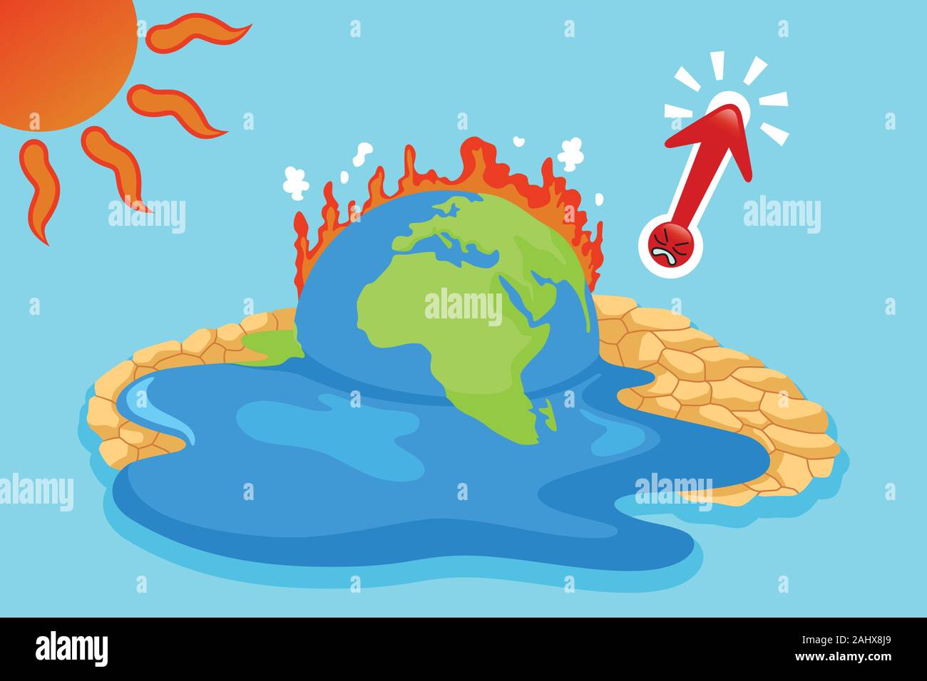 A vector illustration of Global Warming Concept Stock Vector Image ...