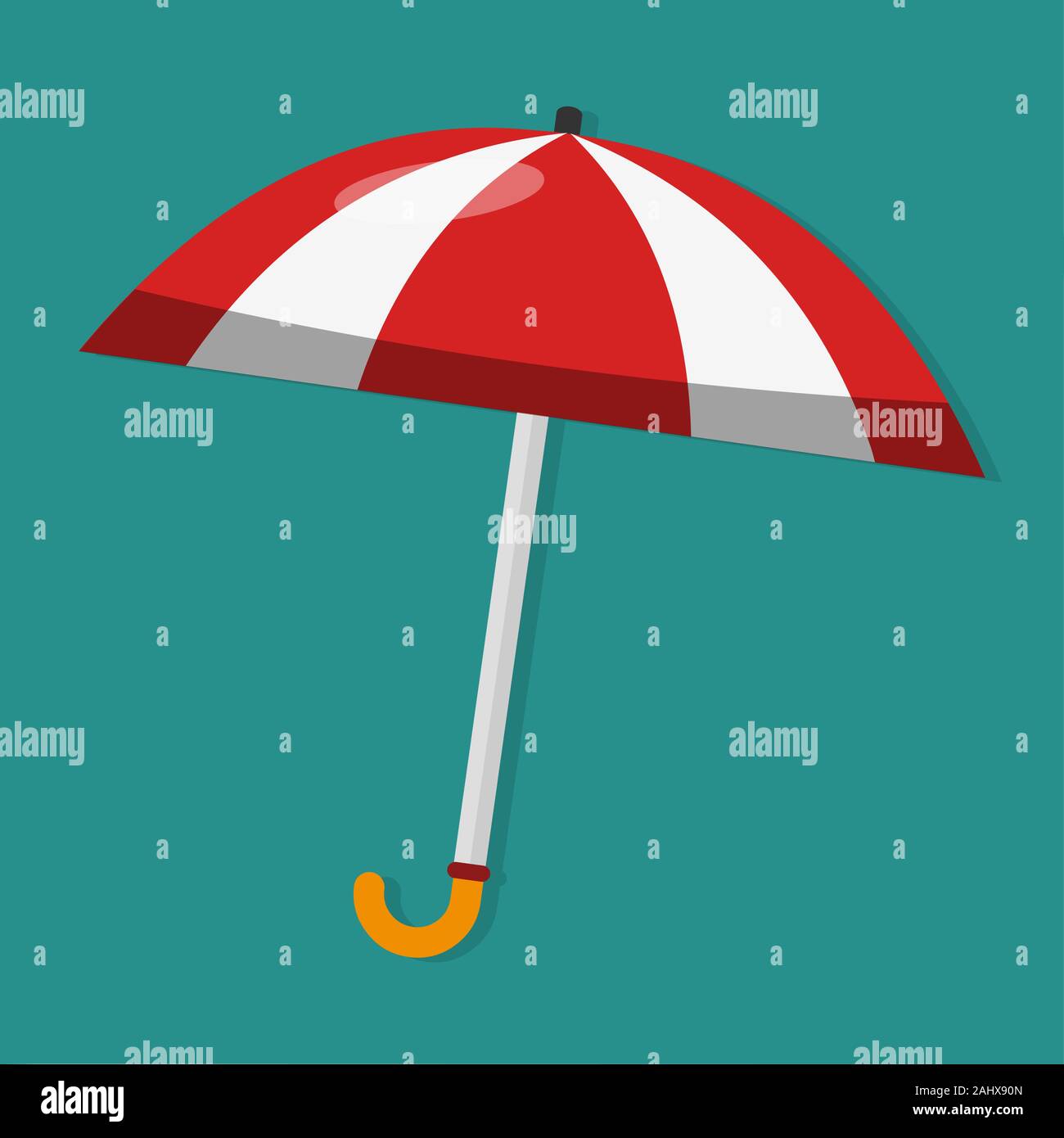 red white umbrella isolated vector illustration Stock Vector Image ...