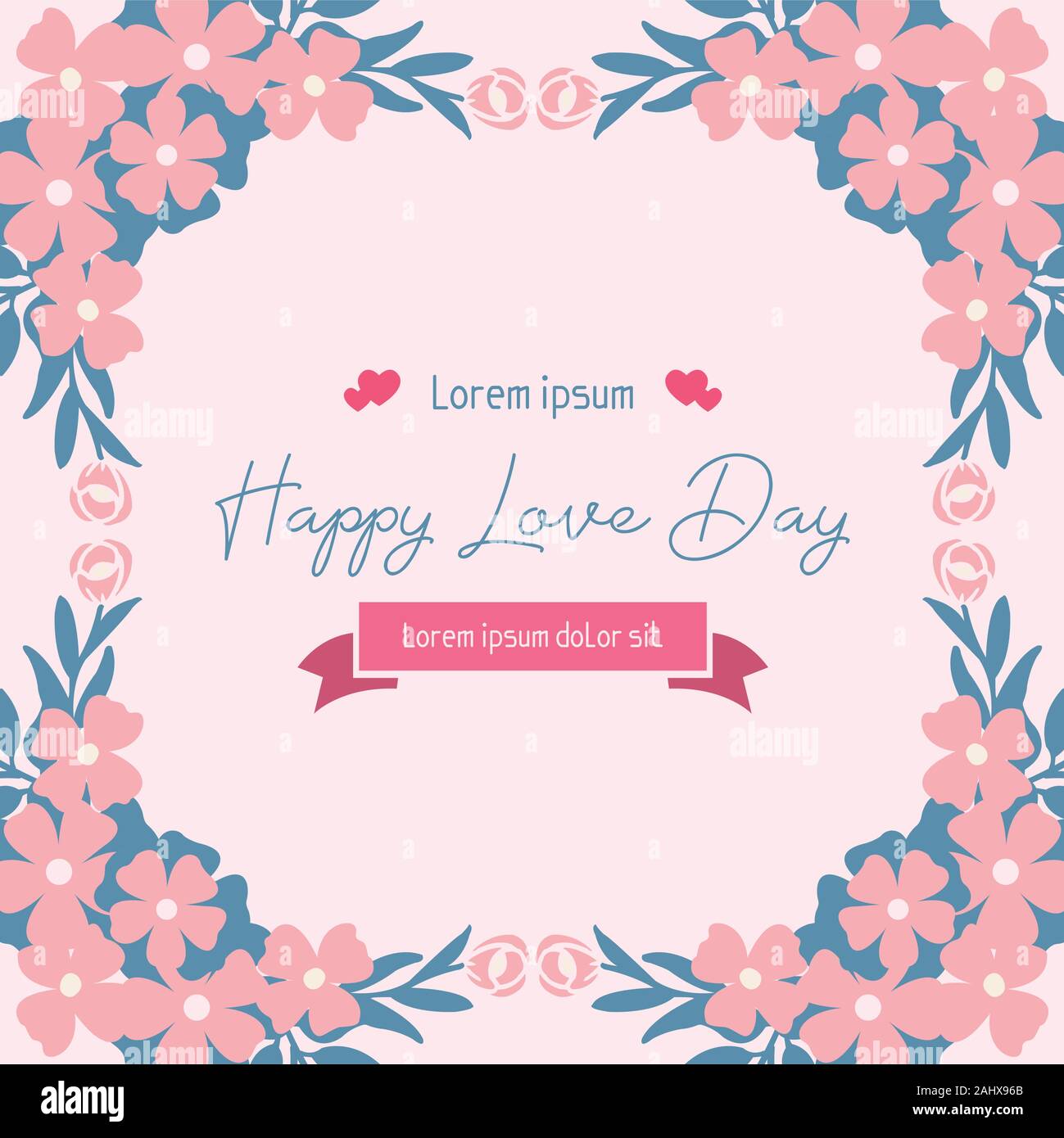 Romantic Decorative for happy love day greeting card, with elegant ...