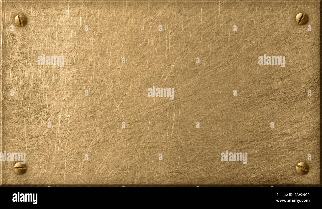 Gold brass metal plaque rivets hi-res stock photography and images - Alamy