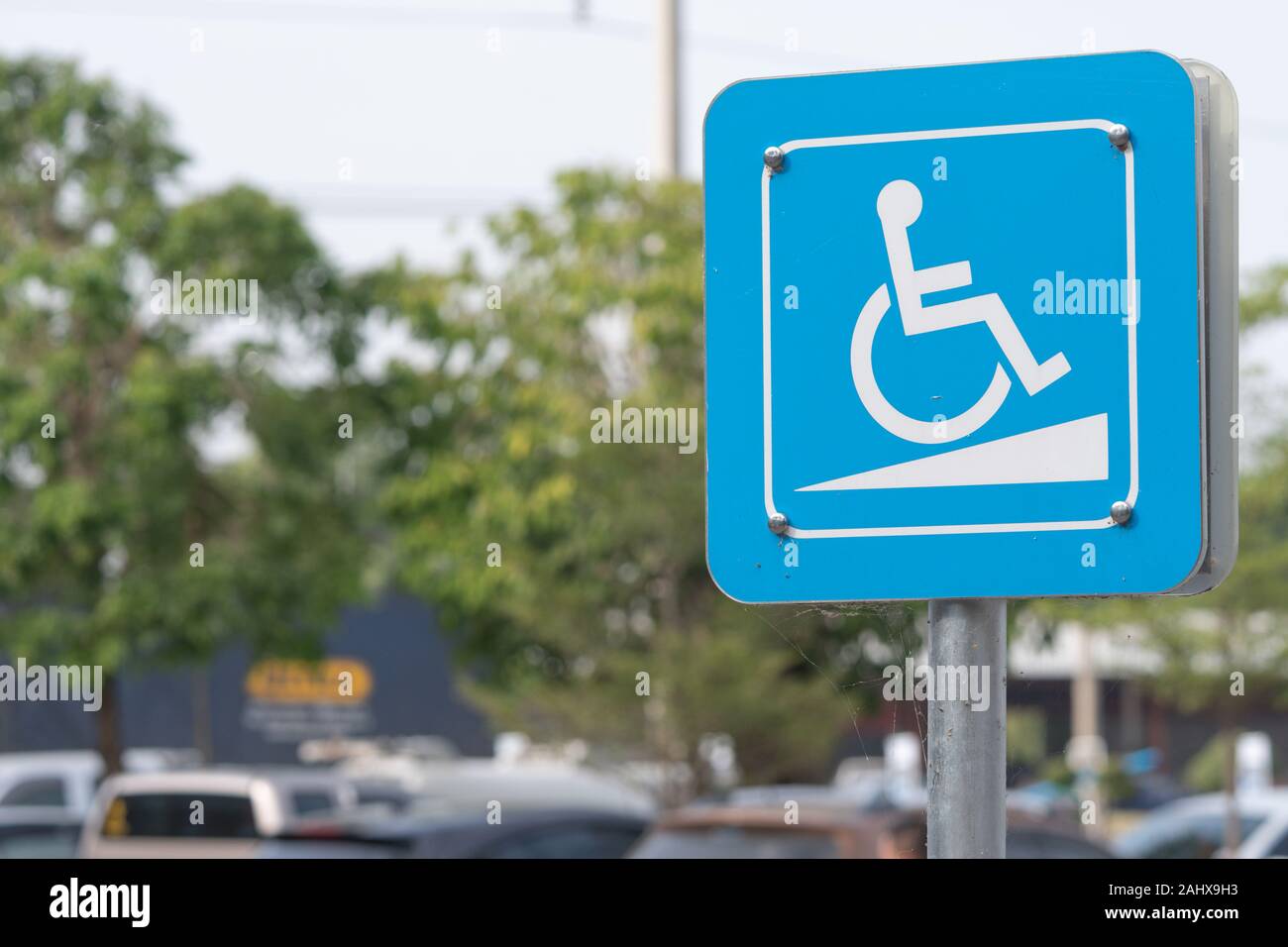 disabled parking or Wheelchair parking sign In the parking Stock Photo ...
