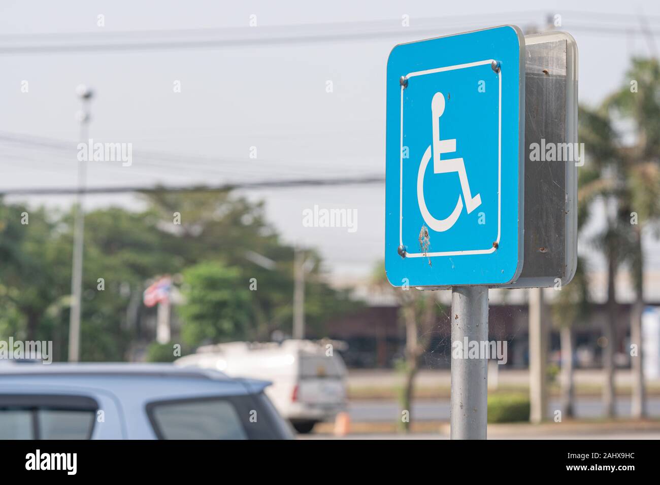 disabled parking or Wheelchair parking sign In the parking Stock Photo ...