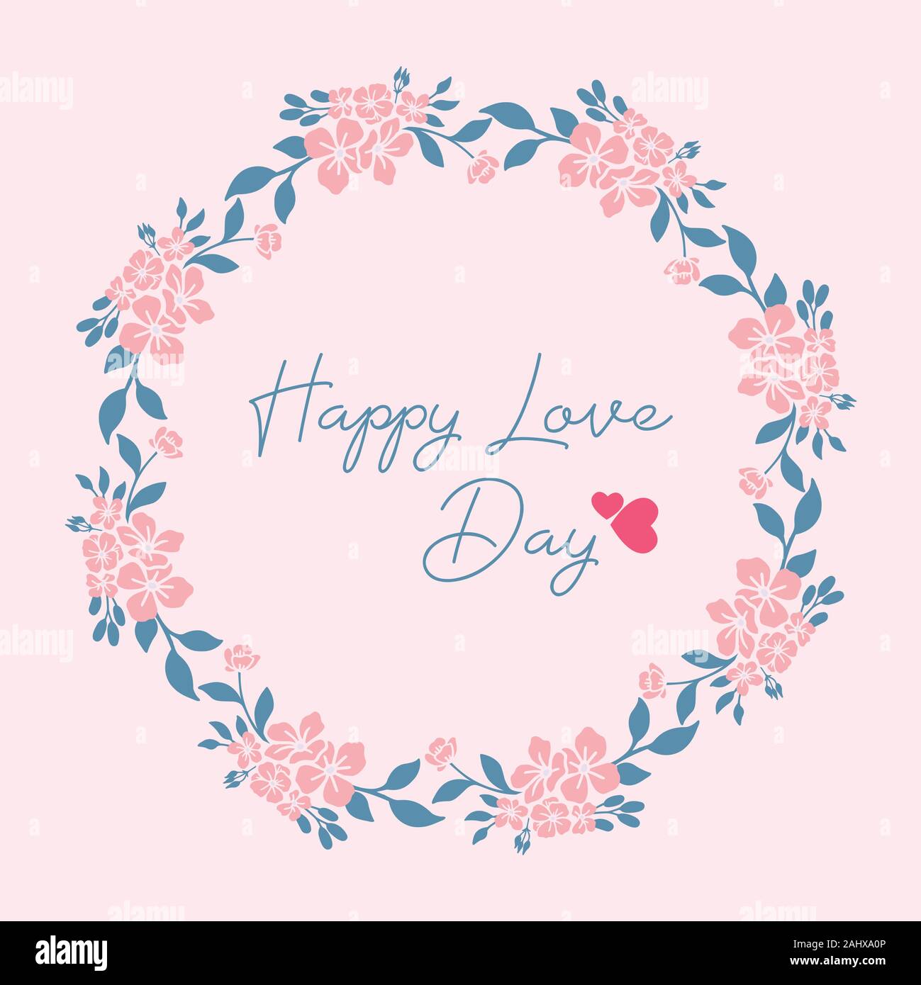 Beautiful Crowd of leaf and flower frame, for happy love day greeting ...