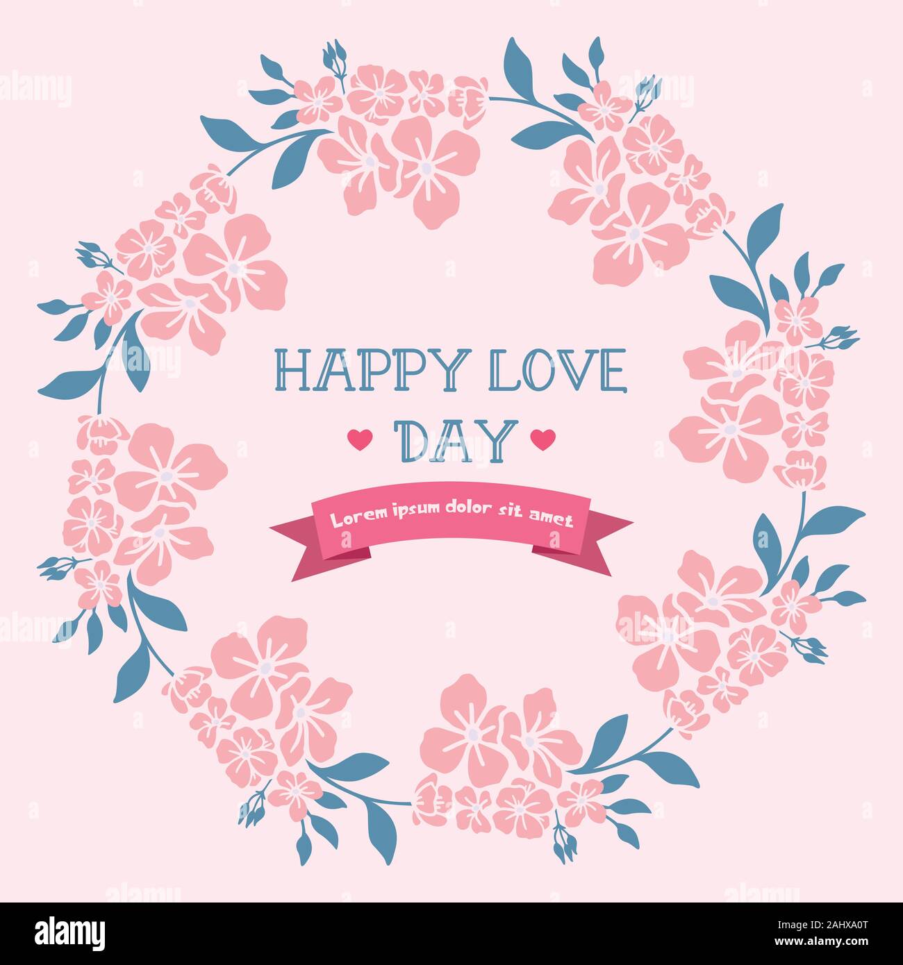 Beautiful Crowd of leaf and flower frame, for happy love day greeting ...