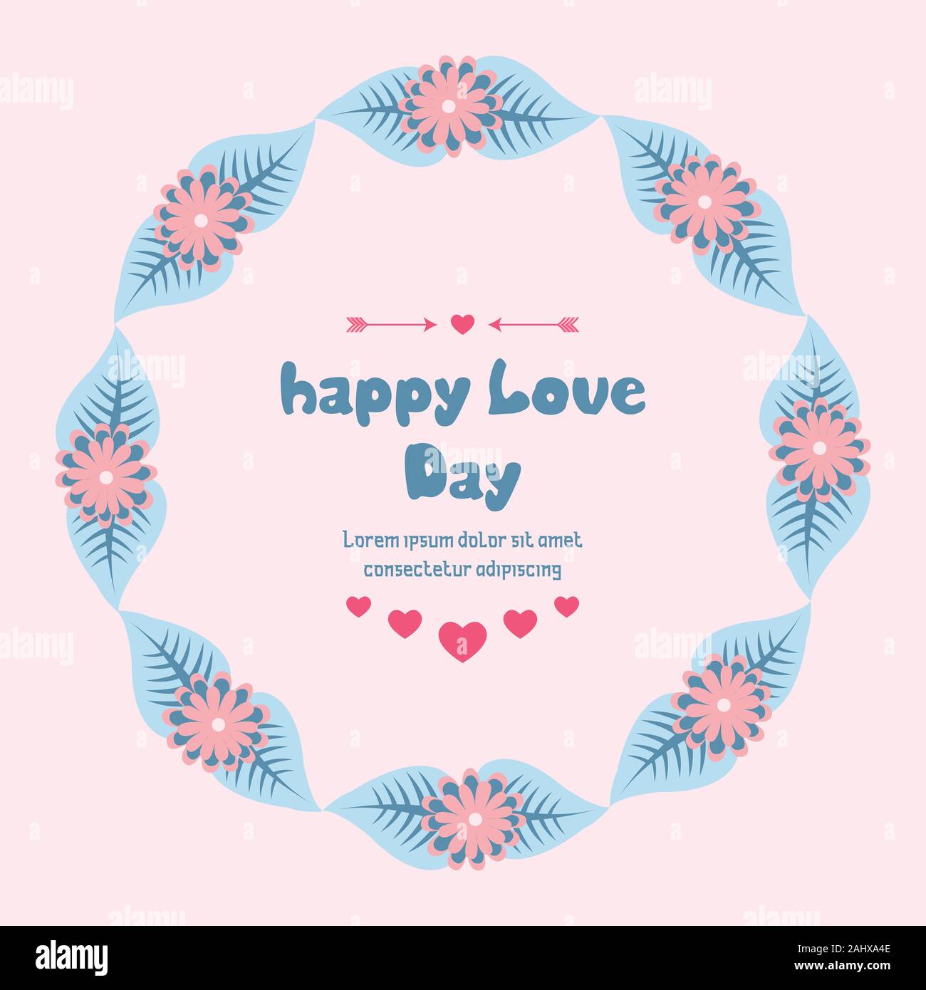 Happy love day invitation card template design of elegant, with ...