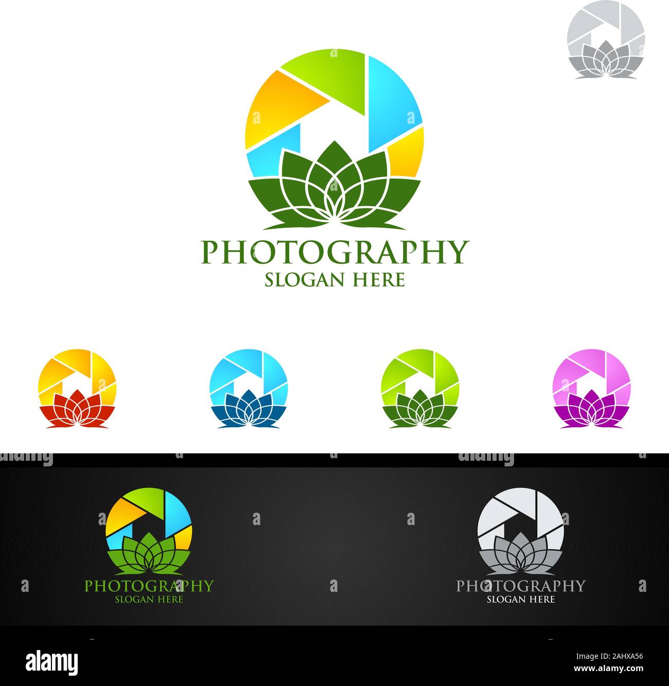 Nature Camera Photography Logo Icon Vector Design Template Stock Vector ...