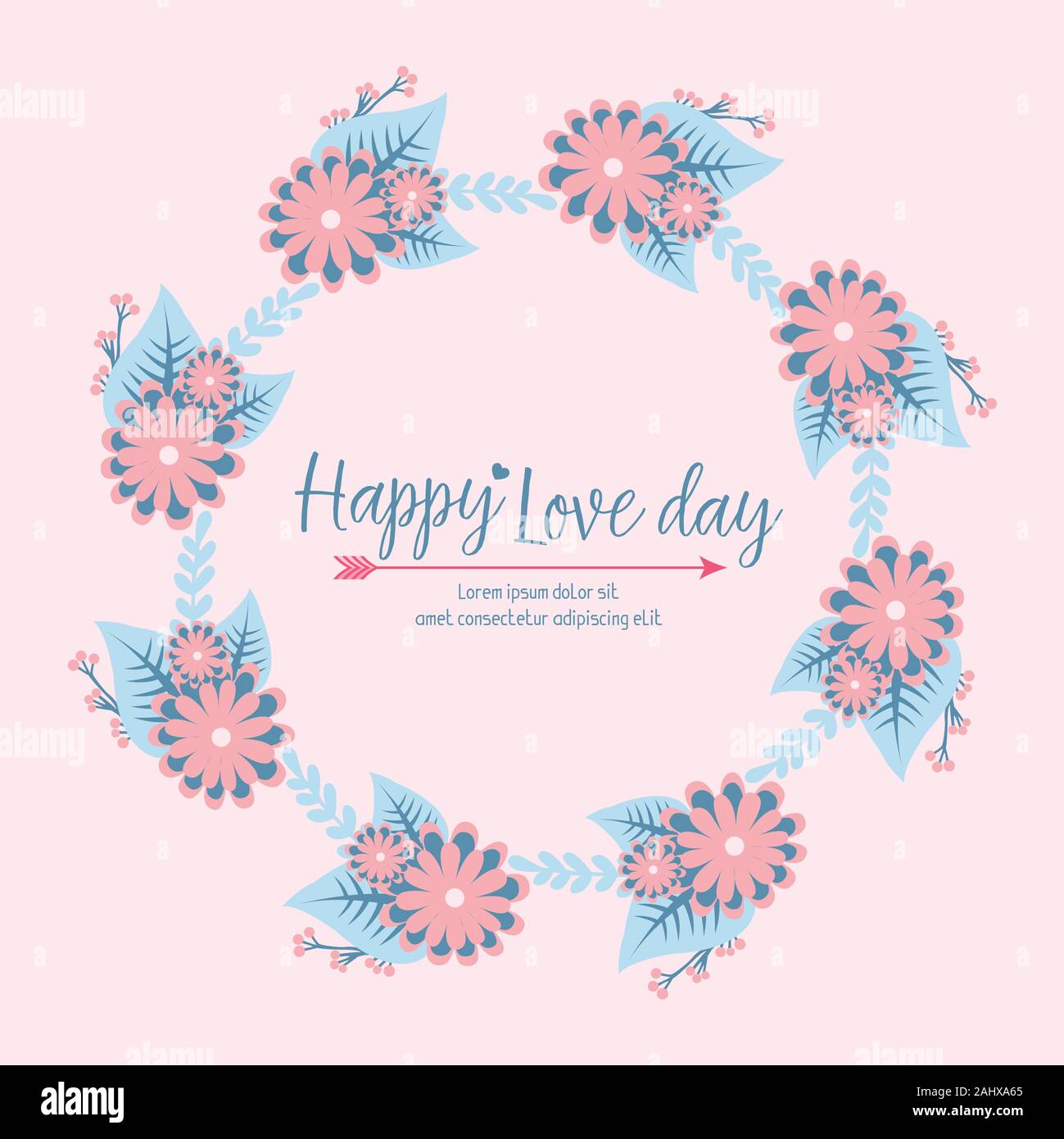 Happy love day invitation card template design of elegant, with ...