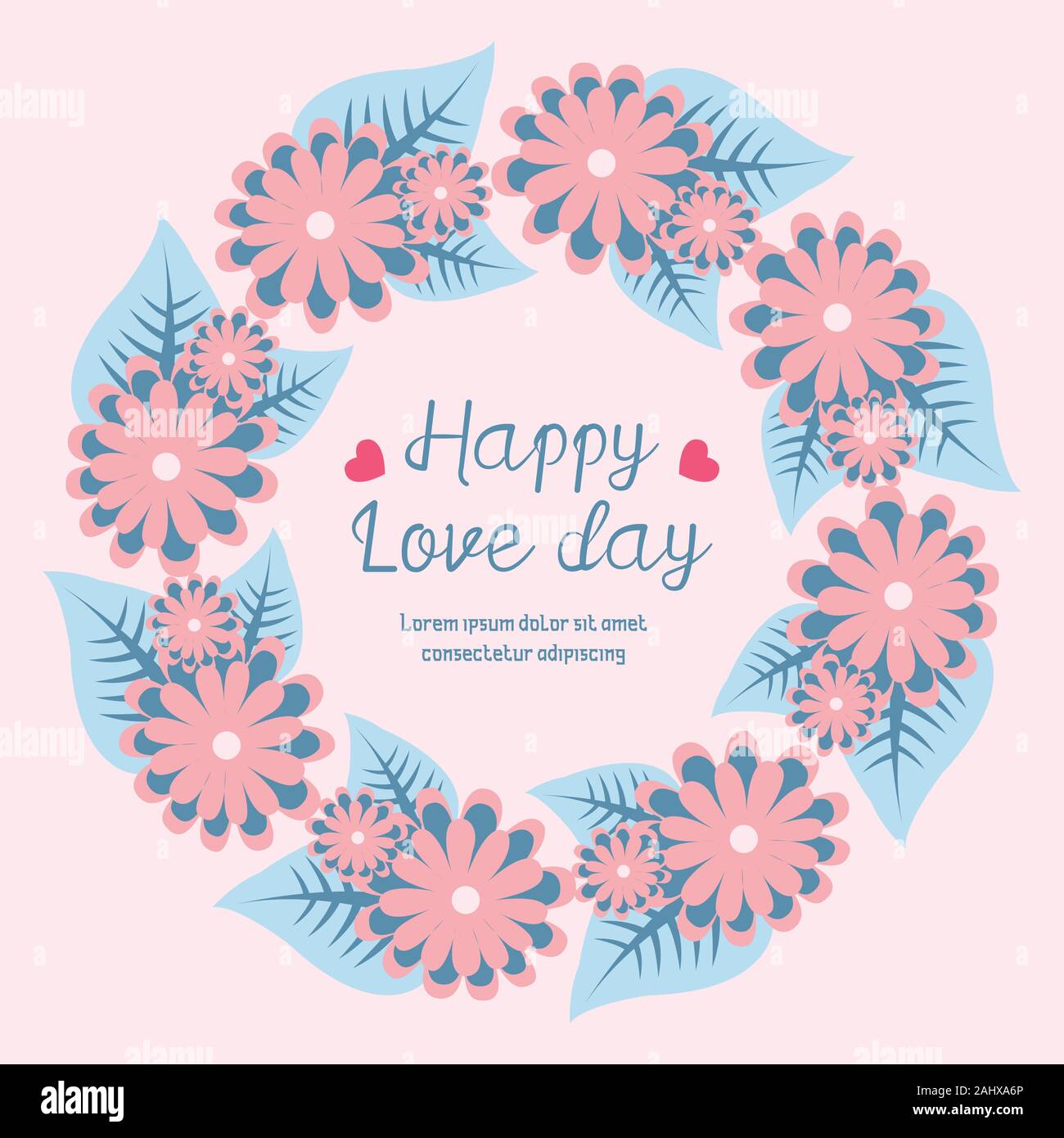 Happy love day invitation card template design of elegant, with ...