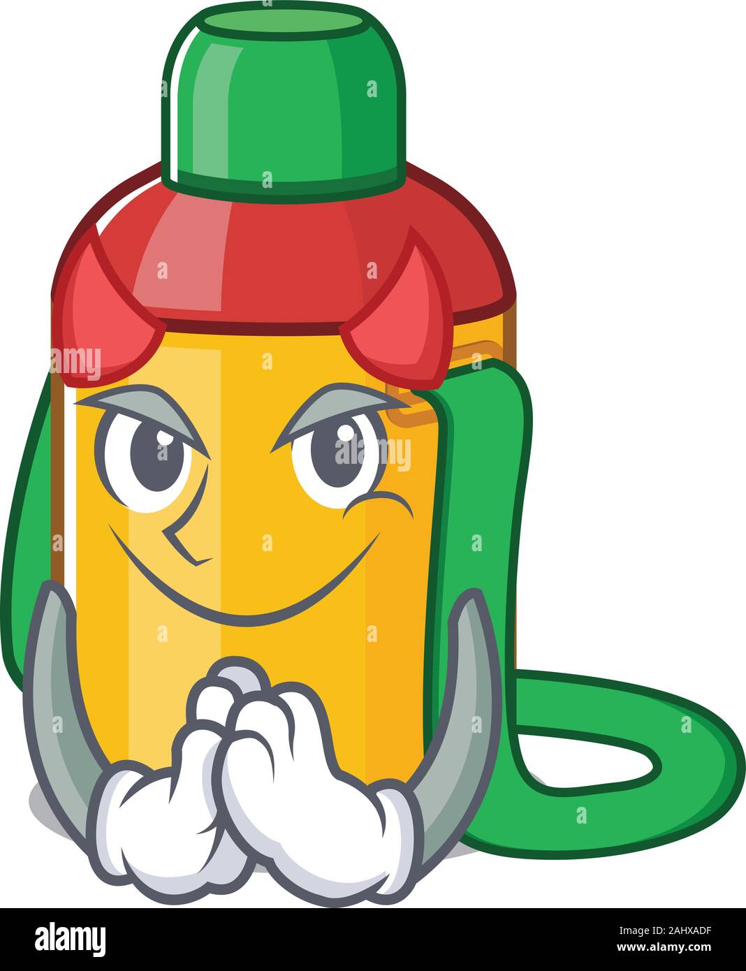 Devil Cartoon character of kids water bottle Scroll design Stock Vector ...