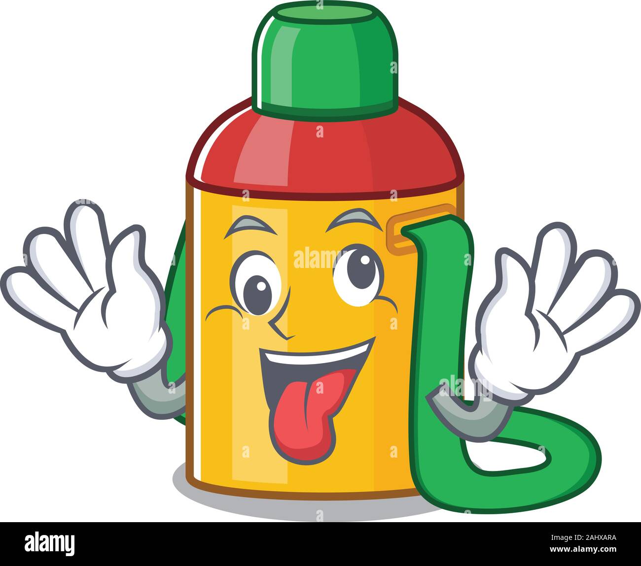 Mascot of crazy face kids water bottle Scroll Cartoon character style ...