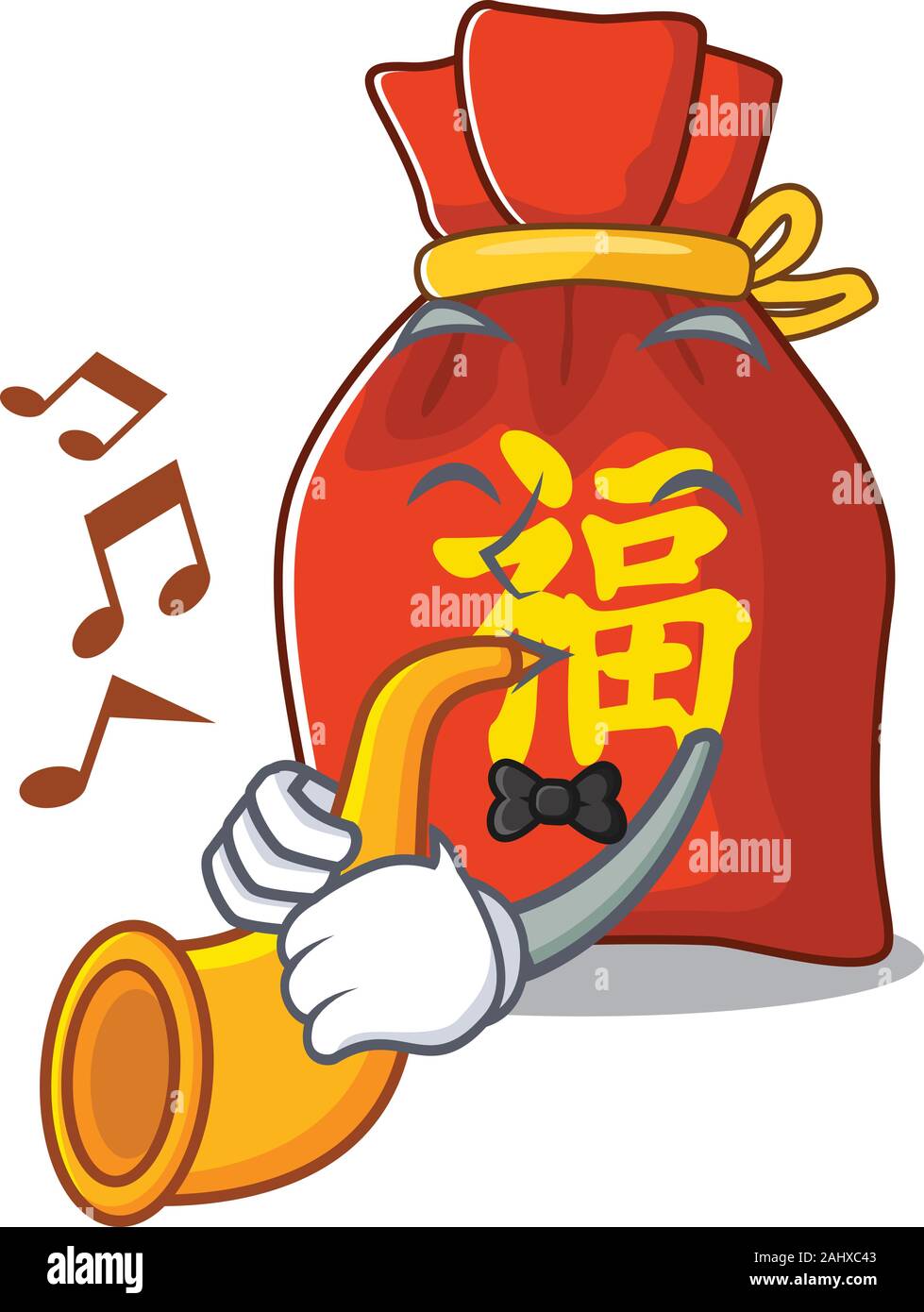Chinese money bag Scroll cartoon character design performance with ...