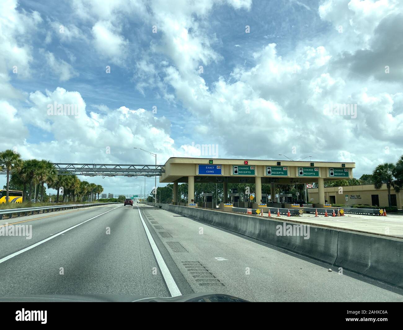 Orlando,FL/USA-10/6/19: A row of toll booths for people to pay tolls ...