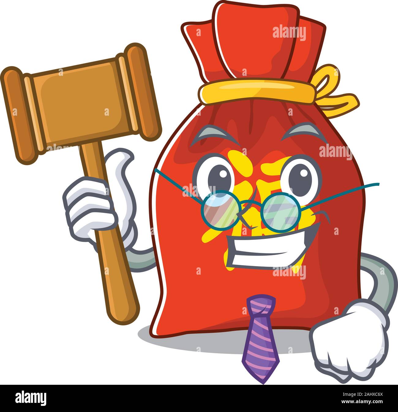 Professional Judge chinese money bag Scroll presented in cartoon ...
