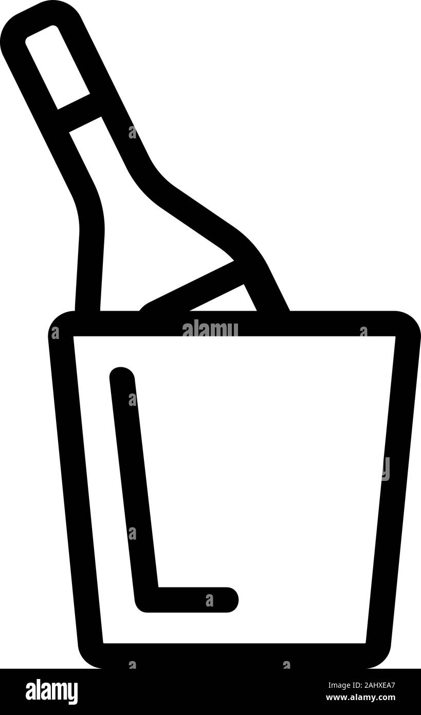 chilled wine icon vector. Isolated contour symbol illustration Stock ...