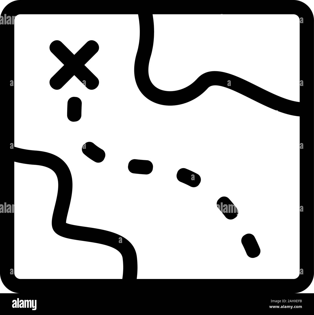 Treasure map icon vector. Isolated contour symbol illustration Stock ...
