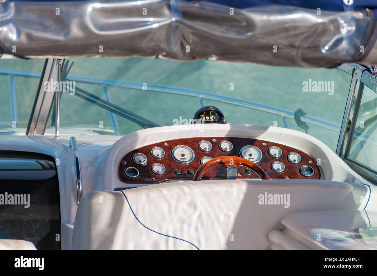 Yacht control panel display. water transport detail, travel, adventure ...
